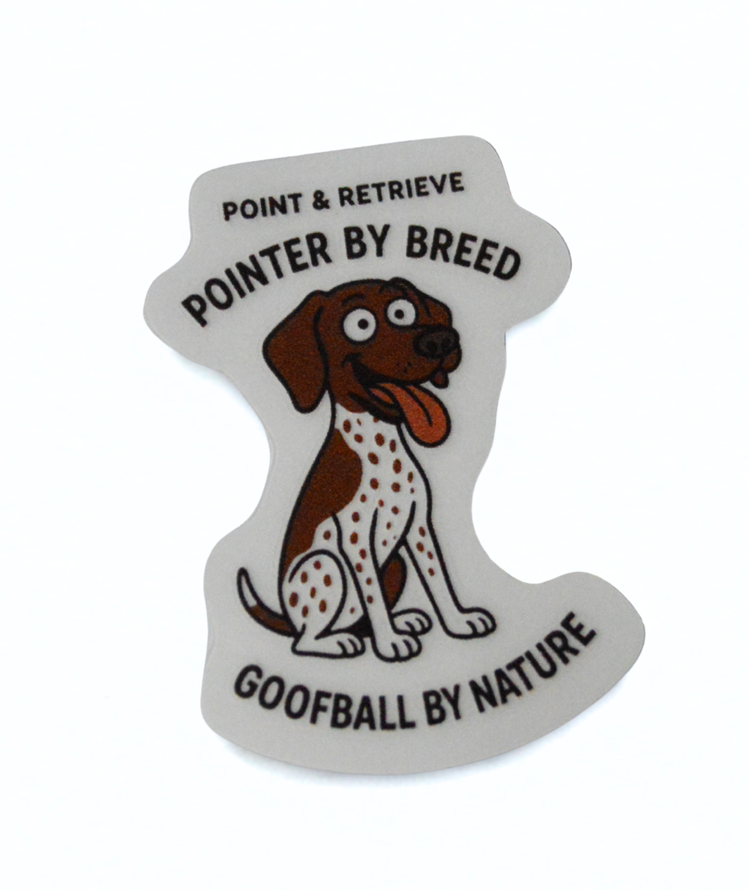 Goofball Clear Vinyl Die-Cut Sticker – Point & Retrieve
